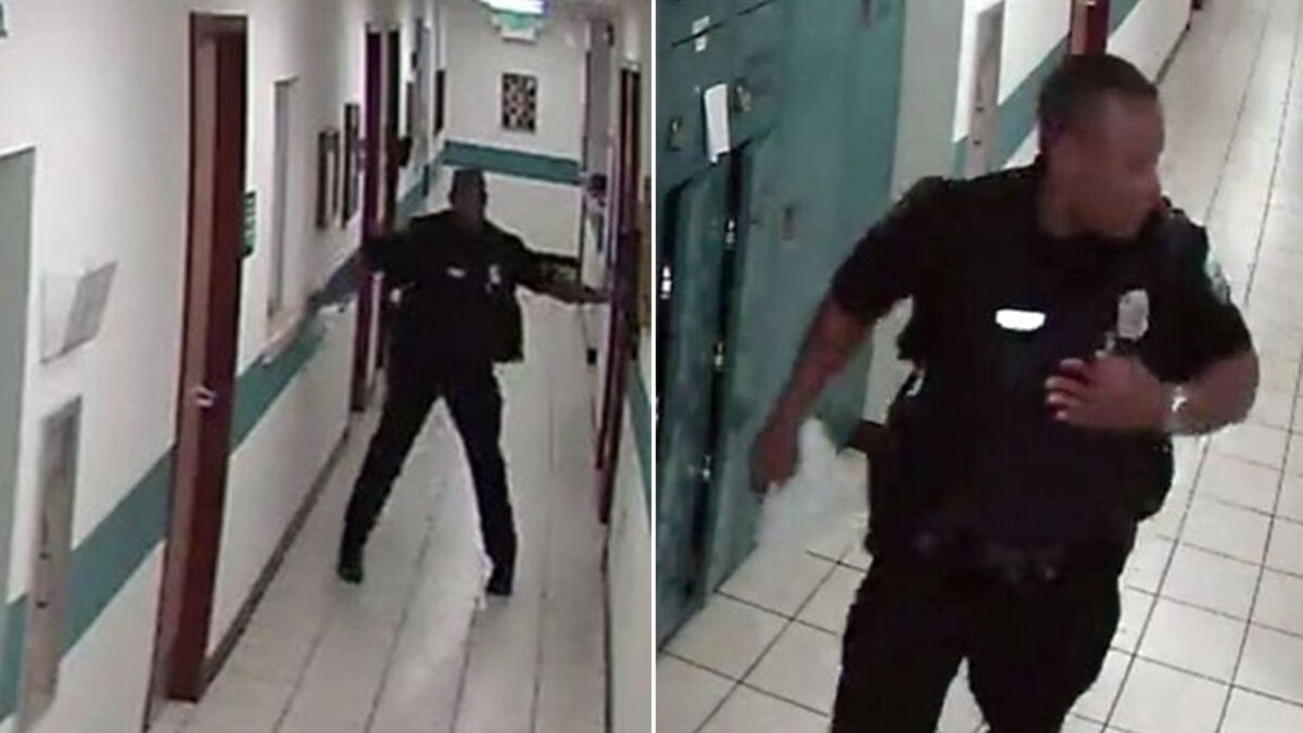 This Policeman Was Caught On Camera Running Away From Something Very ...