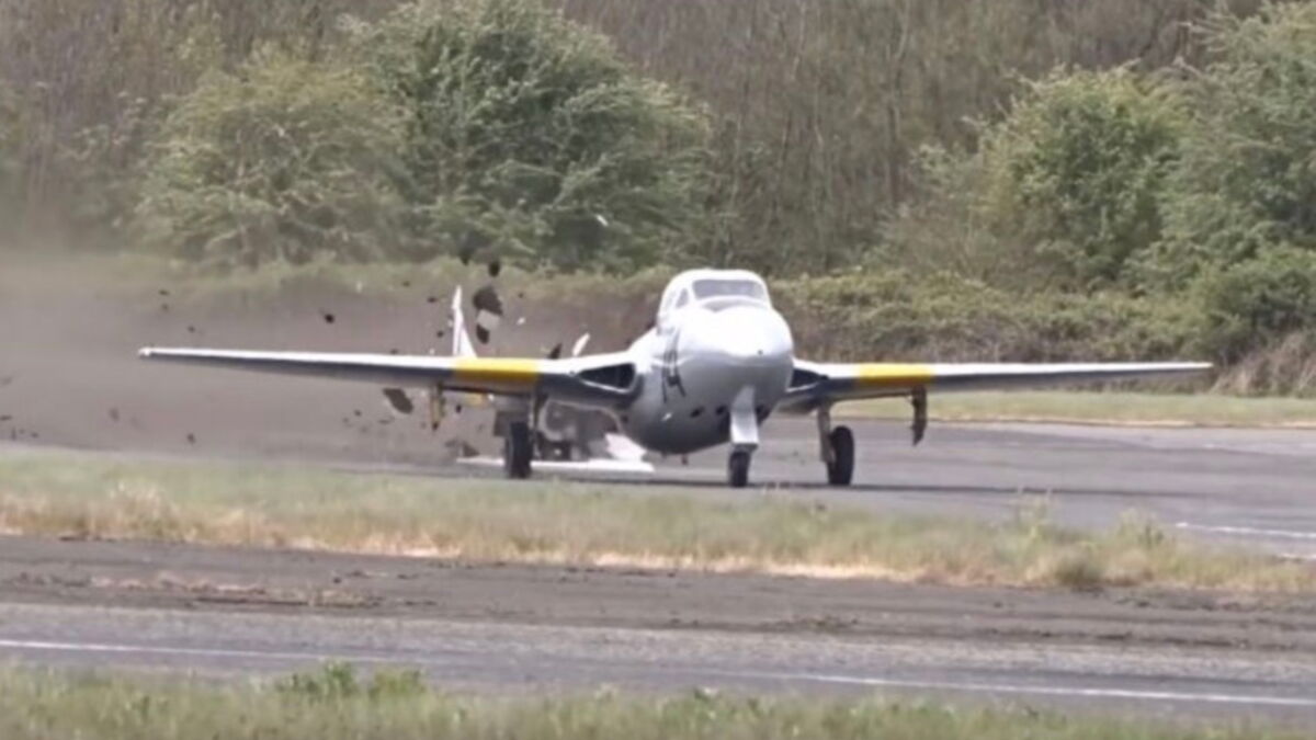 This WWII Fighter Jet DESTROYS Runway During Take Off