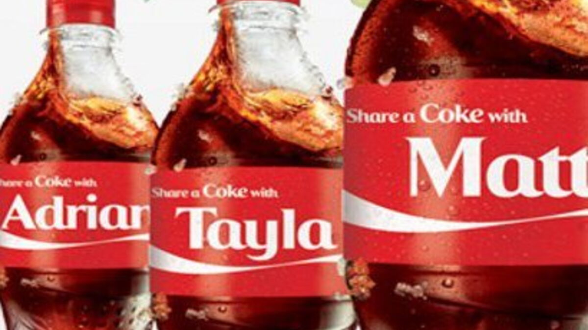 Votre nom sur une bouteille de Coca