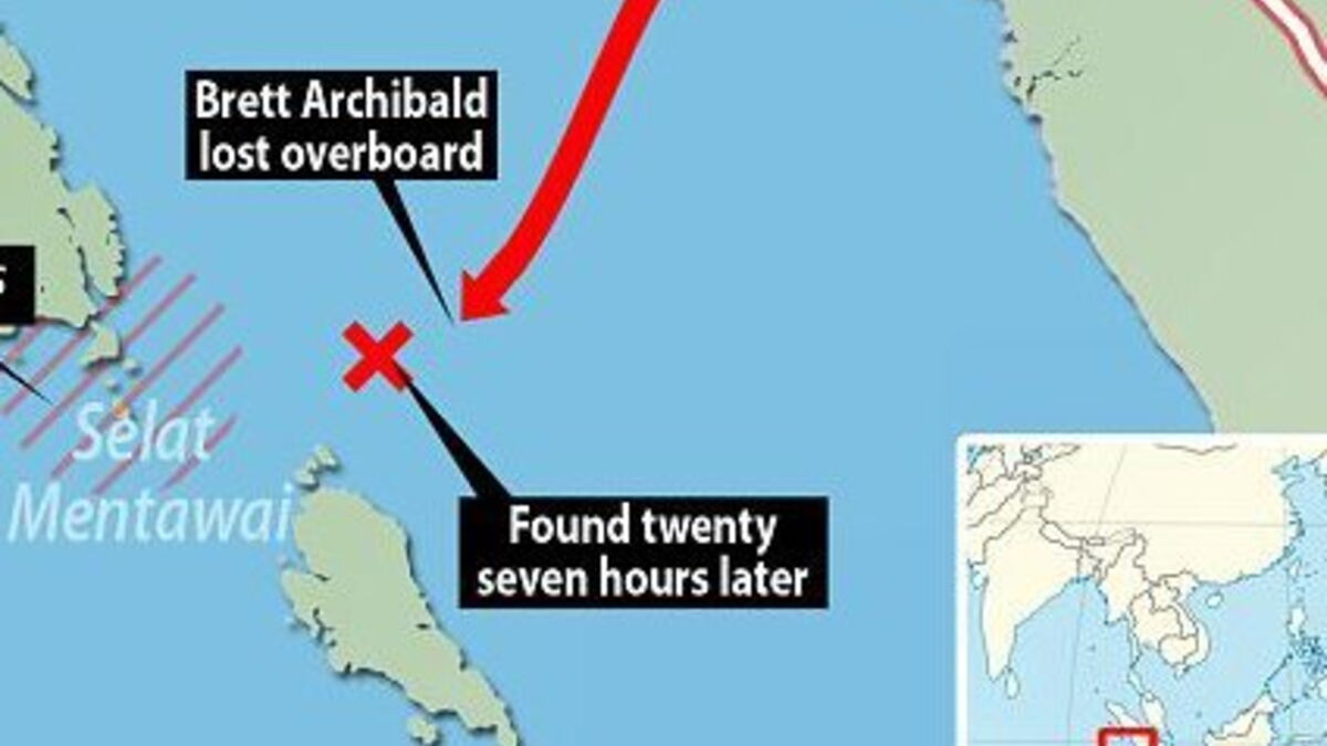 Perdu 27 heures en mer sans gilet de sauvetage, Brett Archibald est ...