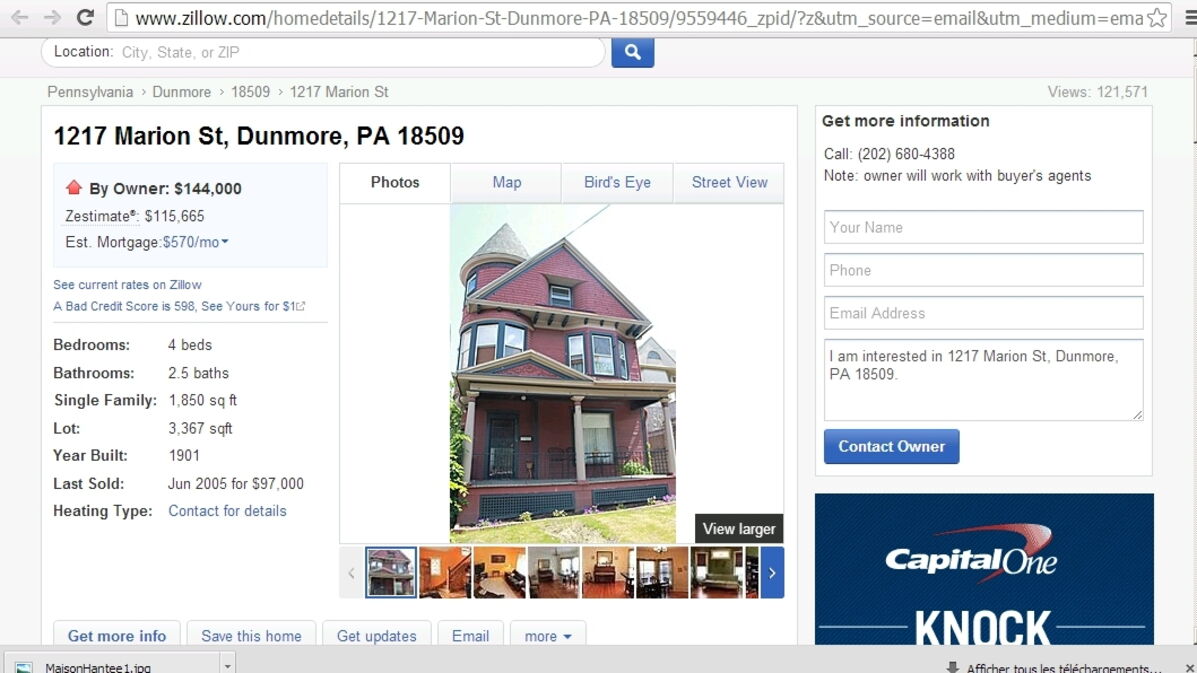 Une maison ''légèrement hantée'' mise en vente sur internet