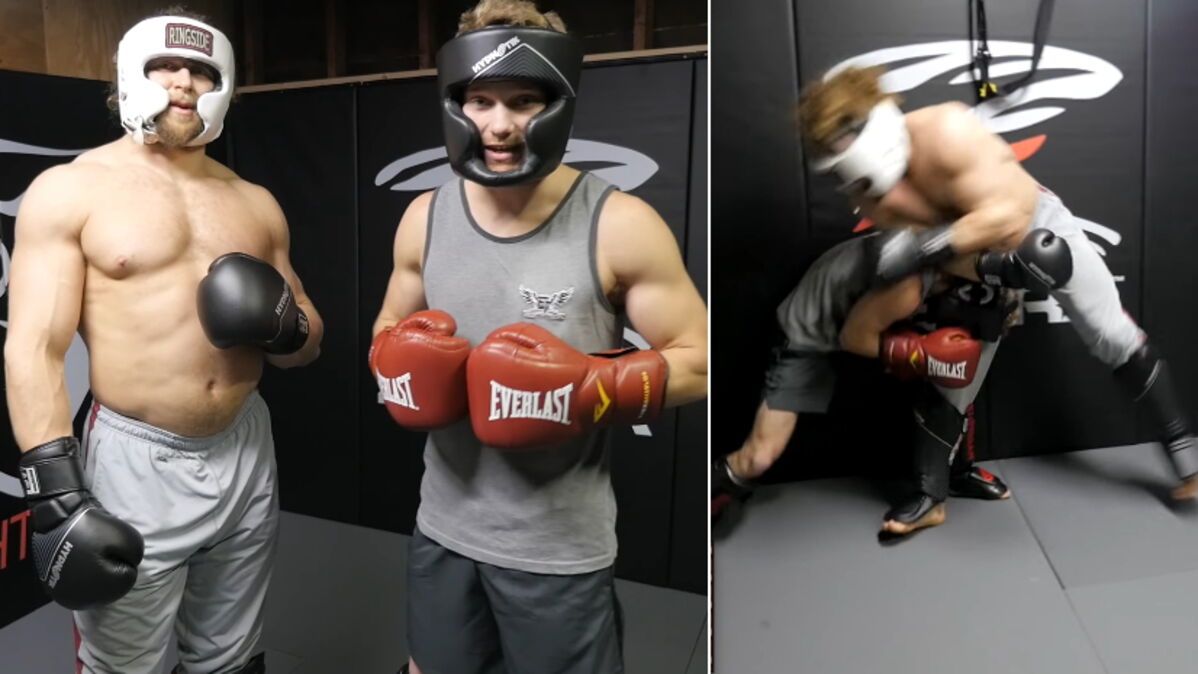 Ein MMA-Profi und ein Bodybuilder messen ihre Kräfte