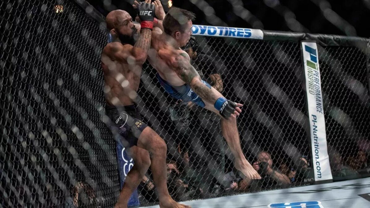 Demetrious Johnson packt gegen Ray Borg einen brutalen Armhebel aus und ...