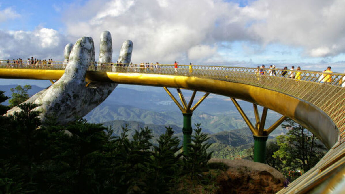 You Can Really Walk Across This Fantastical Golden Bridge Held Up By ...
