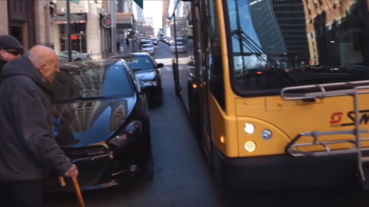 Not expecting this surprise this man took the bus to work for the last time