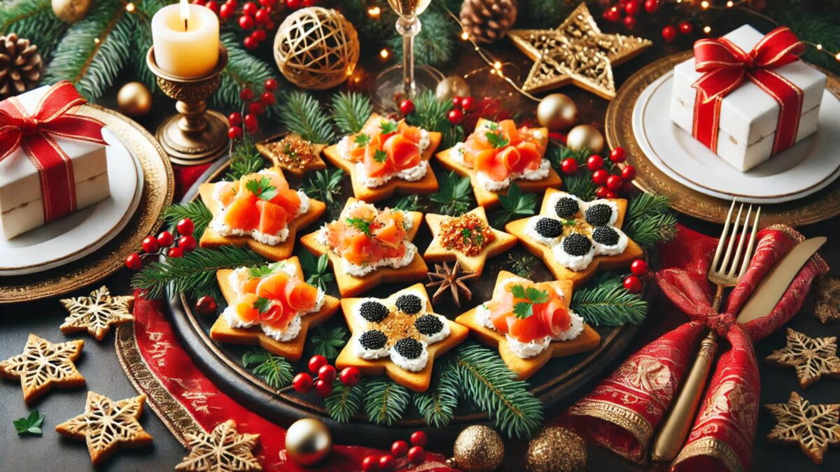 Voici des idées recettes faciles de toasts de Noël en forme d'étoile