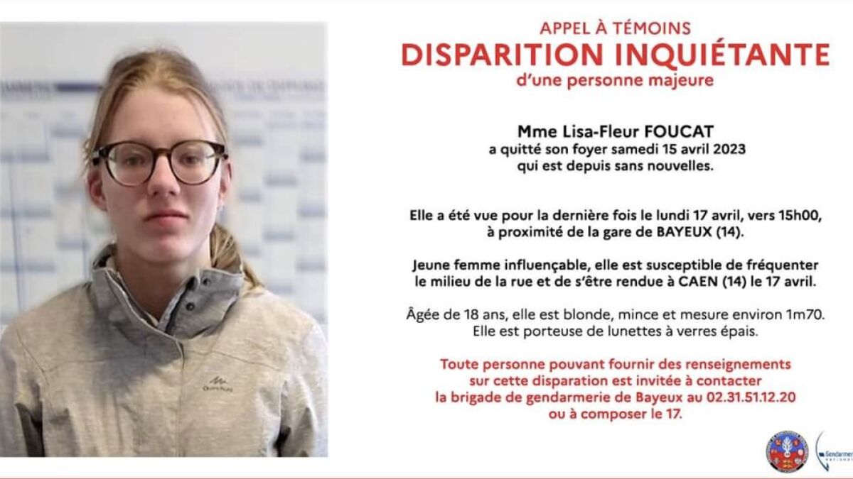 Disparition inquiétante de Lisa-Fleur, 18 ans, dans le Calvados : un ... Disparition inquiétante de Lisa-Fleur, 18 ans, dans le Calvados : un ...