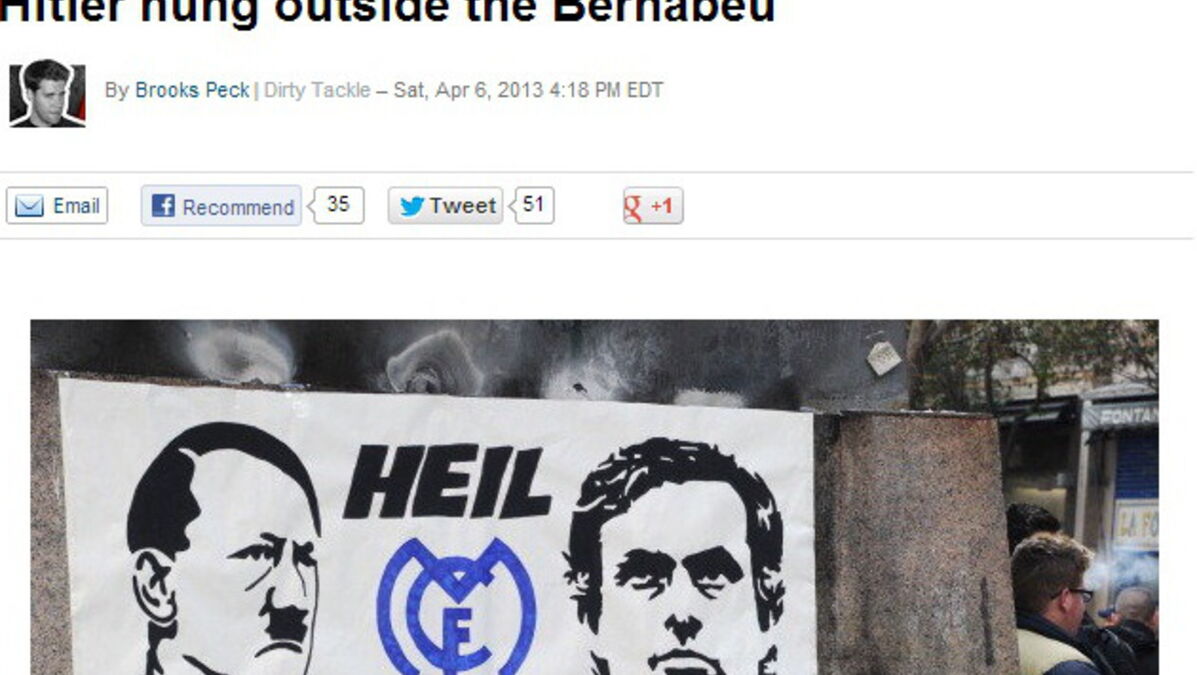 Real Madrid : Quand José Mourinho se fait afficher à côté d'Adolf Hitler