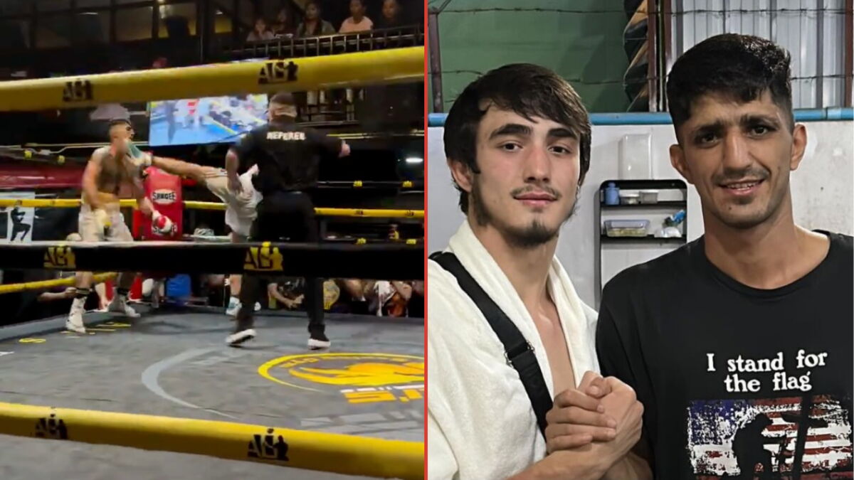 Il met KO son adversaire avec un high-kick pendant un combat de boxe et ...