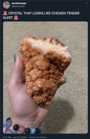 One woman discovered a rare crystal that looks exactly like fried chicken