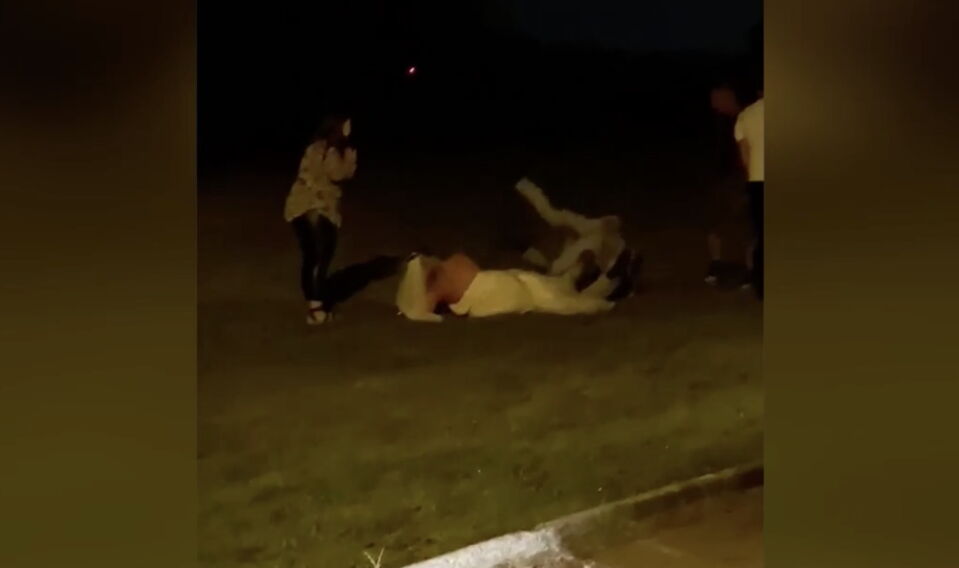 Wedding descends into complete chaos as bride brawls in field (VIDEO)