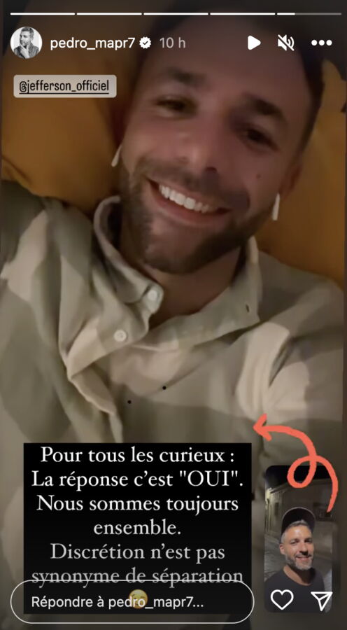 Pedro (MAPR) et Jefferson en vacances séparément : ils font une mise au point sur leur relation