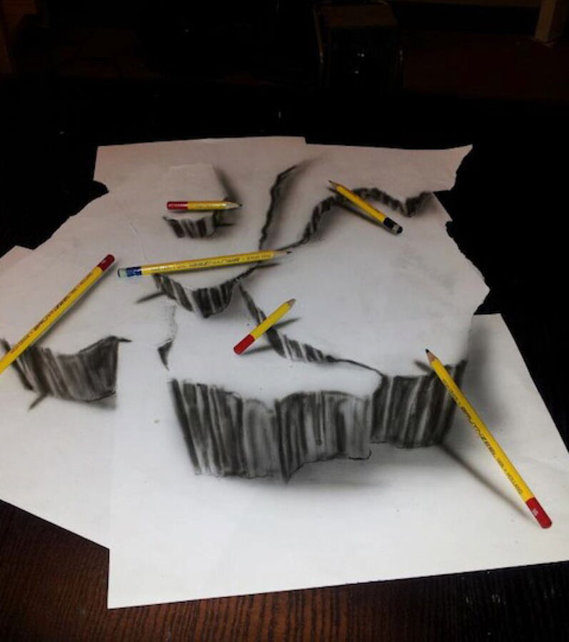 Illusion d'optique : cet artiste parvient à faire sortir ses dessins de ...