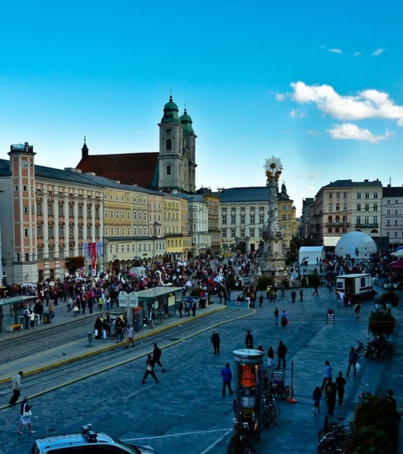Linz : la place principale, une des plus grandes d’Europe